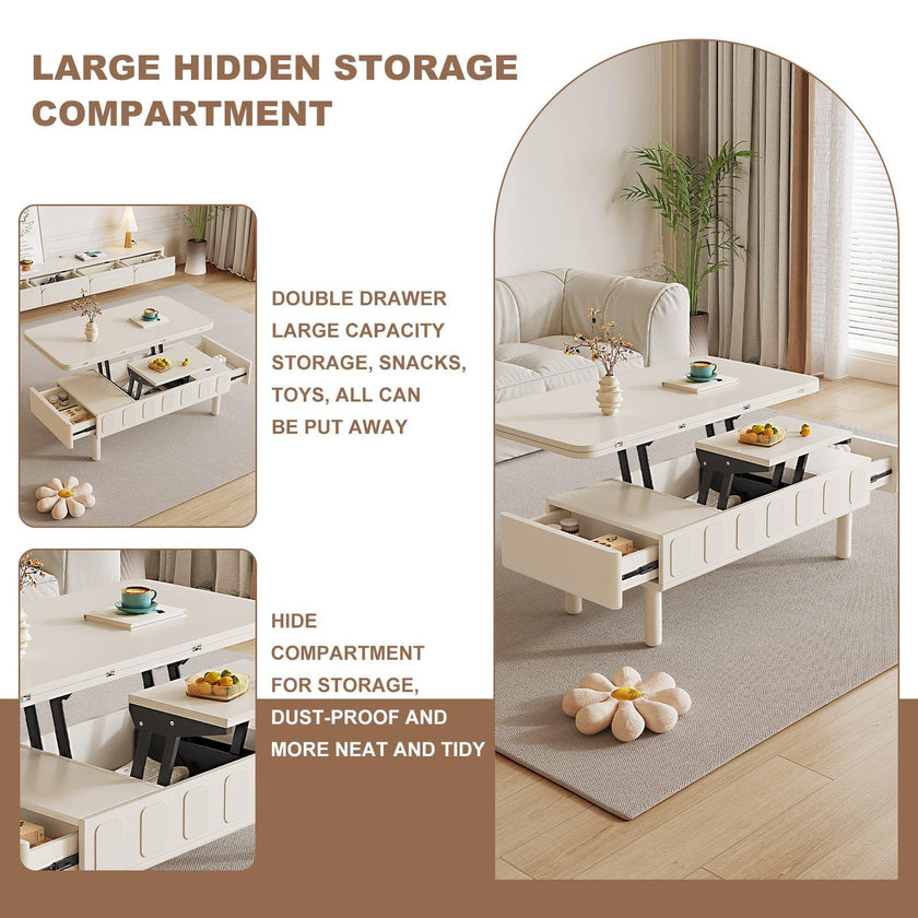 Multifunctional Lift Top Coffee Table - 3-in-1 Center Table for Living ...